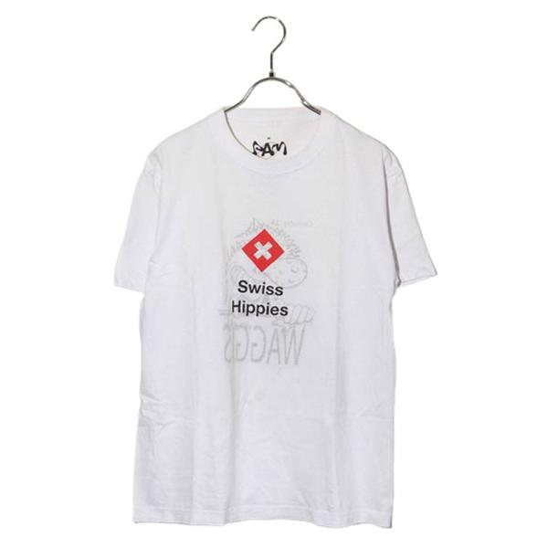 P.A.M.PAM パム PERKS AND MINI Swiss Hippies プリント 半袖Tシャツ カットソー M WHITE ホワイト /◆ メンズ【表記サイズ】メンズ：M【実寸サイズ】肩幅：45.5cm　身幅：51cm　着丈：6...