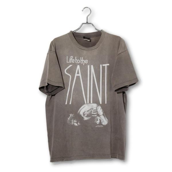 2022SS SAINTMICHAEL SAINT Mxxxxxx セントマイケル S/S T-Shirt LttS ロゴプリント カットソー Tシャツ L gray グレー SM-S22-0000-018 /● メンズ【ブランド】セントマ...