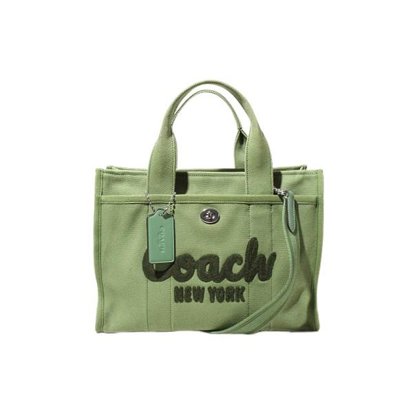 COACH コーチ 2WAY カーゴ トートバッグ ショルダーバッグ GREEN グリーン B2457-CP158 /◆ レディース【ブランド】コーチ COACH【表記サイズ】レディース【実寸サイズ】持ち手の長さ：39cm　ヨコ：32.5c...