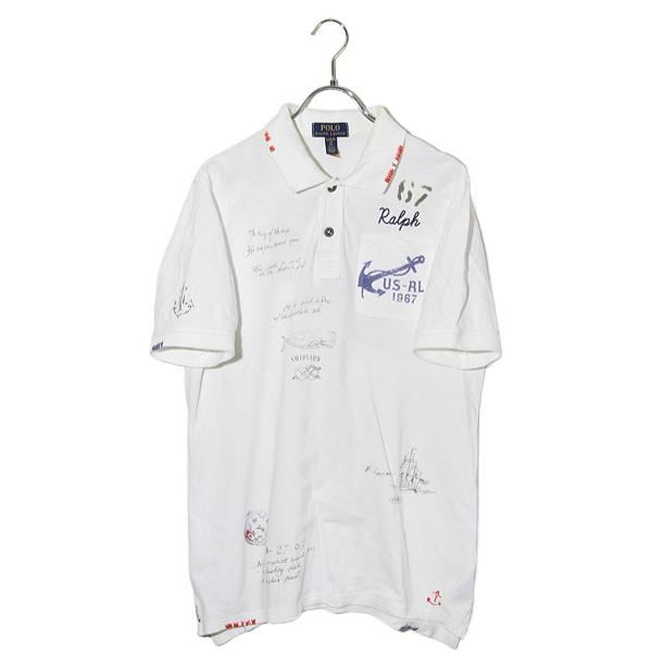 POLO RALPH LAUREN ポロ ラルフローレン 鹿の子 グラフィック アンカー 半袖ポロシャツ XL(18-20) White ホワイト /◆ キッズ【ブランド】ポロ ラルフローレン POLO RALPH LAUREN【表記サイズ...