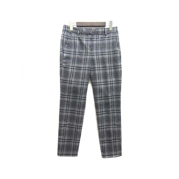 セオリー theory パンツ チェック ウール PINK.CLAY.CH TREECA3 グレー 2 レディース【ブランド】セオリー theory【表記サイズ】2【実寸サイズ】ウエスト：77cm　もも幅：22cm　裾幅：15cm　股上：2...