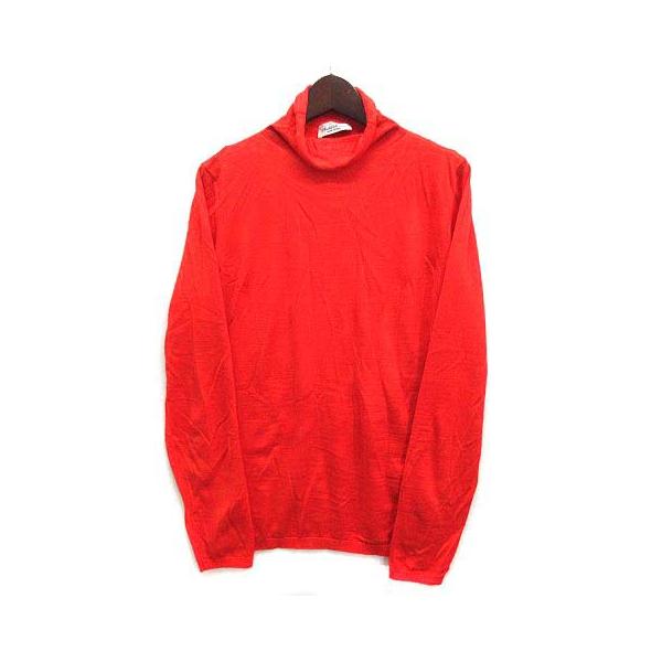 アンドレマウリーチェ Andre Maurice ハイネック ニット セーター 長袖 ウール シルク カシミヤ ハイゲージ バーミリオン S レディース【表記サイズ】S【実寸サイズ】肩幅：35cm　身幅：40cm　着丈：55cm　袖丈：56...