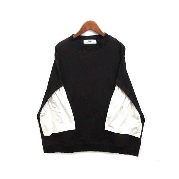 AVIE レディラックルカ LADY LUCK LUCA レイヤード風 プルオーバー 長袖 カットソー ブラック ホワイト 黒 白 38 レディース【表記サイズ】38【実寸サイズ】肩幅：61cm　身幅：66cm　着丈：63cm　袖丈：29c...