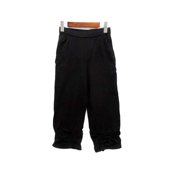 マーロンエノンフィ MARONENONFEE ポンチ スウェット パンツ クロップド ウエストゴム ブラック 黒 36 ME-PT301021 レディース【表記サイズ】36【実寸サイズ】ウエスト：62〜74cm　もも幅：24cm　裾幅：21...