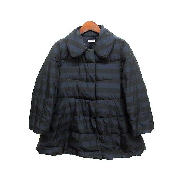 シャルルアナスタス CHARLES ANASTASE ボーダー Aライン フレア ダウン ジャケット ネイビー ブラック 紺 黒 S 日本製 レディース【ブランド】シャルルアナスタス CHARLES ANASTASE【表記サイズ】S【実寸サ...