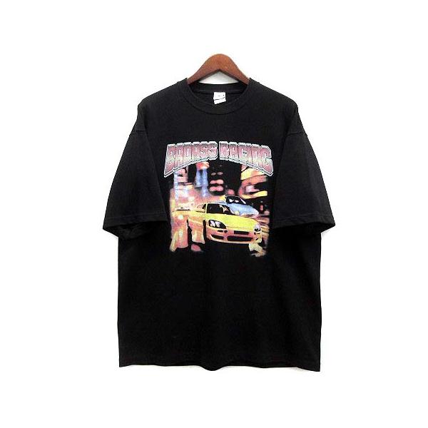 ダルクロージング DALL CLOTHING BADASS RACING TEE Tシャツ クルーネック プリント 半袖 ブラック 黒 L メンズ【表記サイズ】L【実寸サイズ】肩幅：55cm　身幅：60cm　着丈：24cm　袖丈：73cm　...