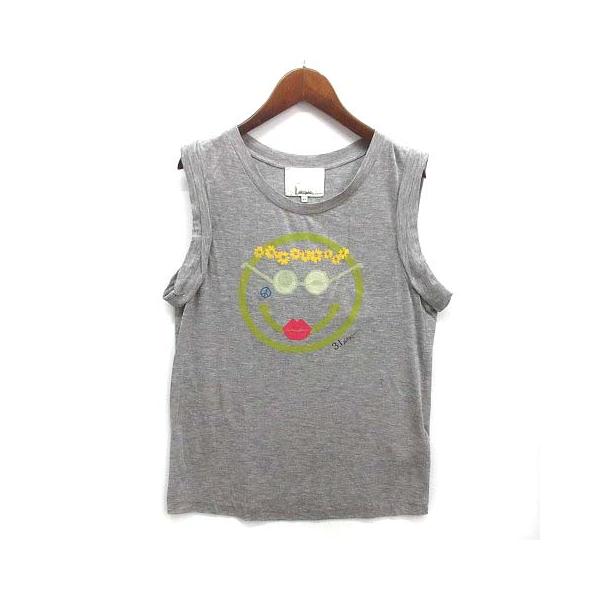 3.1 フィリップリム 3.1 phillip lim Go Green Go Tシャツ ノースリーブ カットソー プリント グレー XS レディース【ブランド】3.1 フィリップリム 3.1 phillip lim【表記サイズ】XS【実寸...