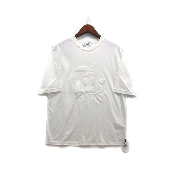 未使用品 エルメス HERMES 2023SS シュヴォー アン シンメトリー Chevaux en Symetrie 3D Tシャツ 5分袖 ホワイト 白 XS メンズ【ブランド】エルメス HERMES【表記サイズ】XS【実寸サイズ】肩幅...