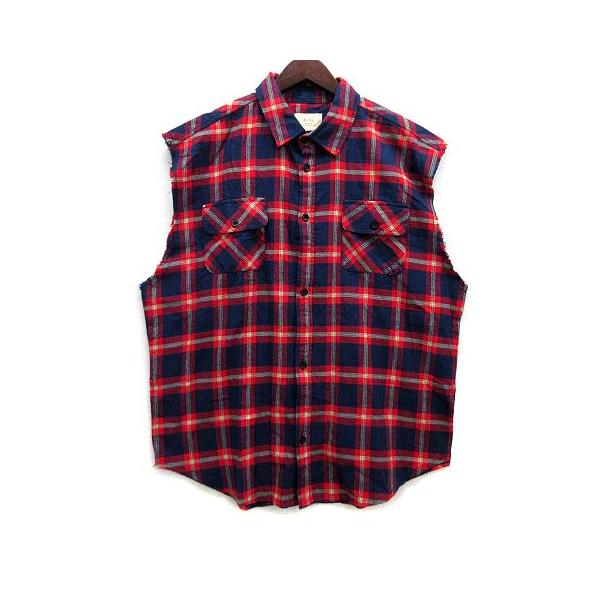 フィアオブゴッド Fear of God FOG COLLECTION ONE 2015 2016 スリーブレス チェック ネルシャツ 赤 レッド L ☆AA★ メンズ【ブランド】フィアオブゴッド Fear of God【表記サイズ】L【実...
