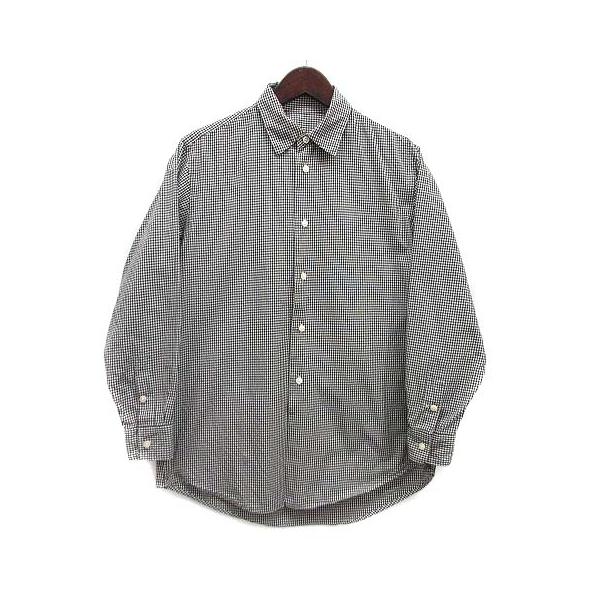アン/アンビエント UN/unbient REGULAR COLLAR SHIRT ギンガムチェック シャツ 長袖 ブラック ホワイト 0 UNSH31-1 メンズ【表記サイズ】0【実寸サイズ】肩幅：43cm　身幅：58cm　着丈：76cm...