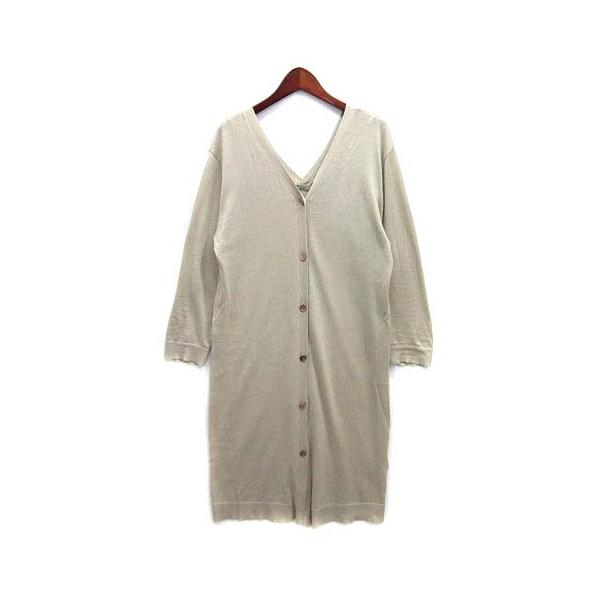 セオリーリュクス theory luxe コットン リネン サマーニット ロング カーディガン Vネック 長袖 SUMMER LINEN OFELIA ベージュ 38【ブランド】セオリーリュクス theory luxe【表記サイズ】38【実...