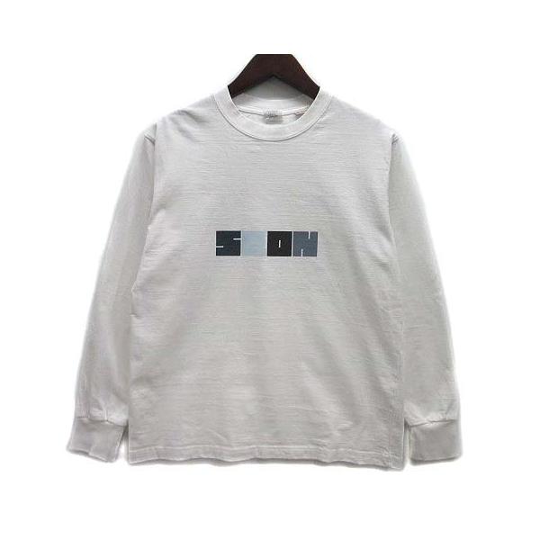 スロン SLON STORE 10th Anniversary コラボ Whim for Slon L/S Tee シグネチャーロゴ 長袖 Tシャツ カットソー ホワイト 白 S【表記サイズ】S【実寸サイズ】肩幅：44cm　身幅：48cm　...