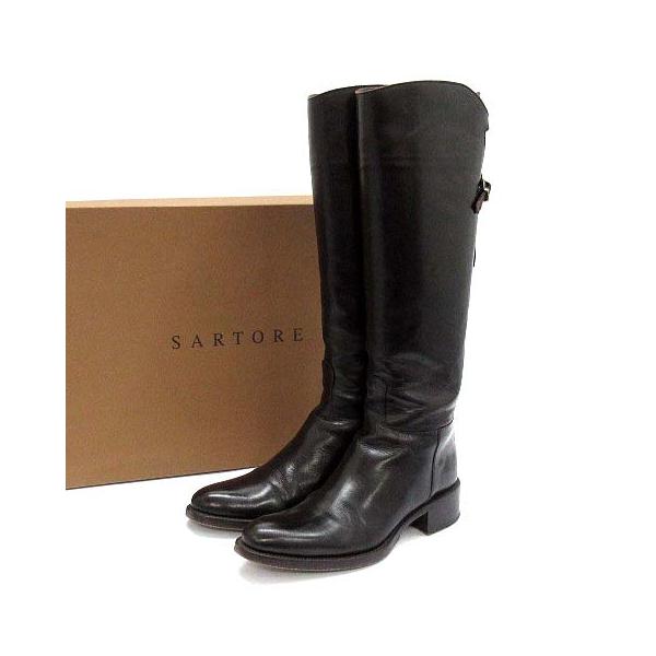 サルトル SARTORE SR1400 PARMA 432 T.MOR ロング ブーツ クロスストラップ バックジップ 35.5 22.5cm~23cm ダークブラウン レディース【ブランド】サルトル SARTORE【表記サイズ】35 1/...