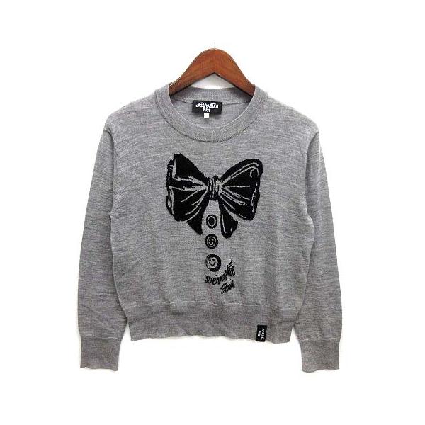 デバステ DEVASTEE リボン ウール ニット セーター 長袖 グレー 36 D4FWKT001 レディース【表記サイズ】36【実寸サイズ】肩幅：41cm　身幅：45cm　着丈：49cm　袖丈：52cm　　【素材】毛100％　※韓国語表...