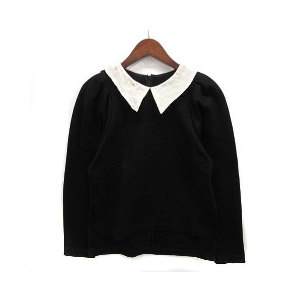 ロイスクレヨン Lois CRAYON ドットチュール 衿付き ポンチ ブラウス カットソー 長袖 2023SS ブラック 黒 M レディース【ブランド】ロイスクレヨン Lois CRAYON【表記サイズ】M【実寸サイズ】肩幅：28cm　身...