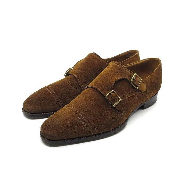 ガジアーノ&amp;ガーリング GAZIANO&amp;GIRLING メイフェア MAYFAIR ダブルモンク シューズ スエード ブラウン 7E MH71ラスト 約25.5cm メンズ【ブランド】ガジアーノ&amp;ガーリング GAZI...