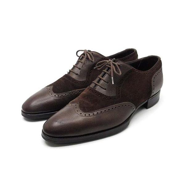 ガジアーノ&amp;ガーリング GAZIANO&amp;GIRLING アステア ASTAIRE ウィングチップ コンビ シューズ 内羽根 ダークブラウン 7E DG70 約25.5cm【ブランド】ガジアーノ&amp;ガーリング GAZIA...