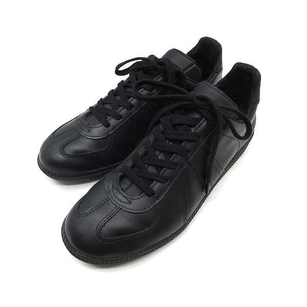 ドイツ連邦軍 BUNDESWEHR SCHUHE BW SPORT ジャーマン アーミー トレーナー オリジナル レザー オールブラック 26.5cm EU41 美品 メンズ【表記サイズ】EU41/265【実寸サイズ】最大幅：10cm　アウ...