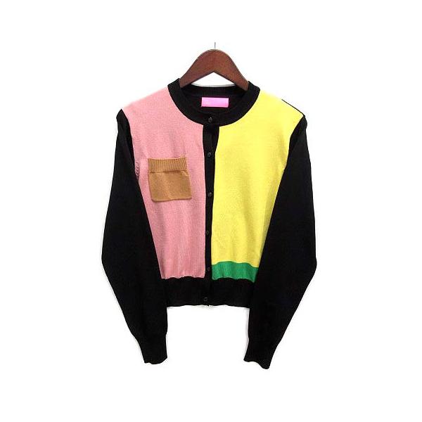 オーラカイリー orla kiely クルーネック カラーブロック ニット カーディガン ブラック マルチカラー 38 レディース【ブランド】オーラカイリー orla kiely【表記サイズ】38【実寸サイズ】肩幅：38cm　身幅：46cm...