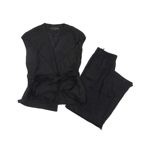 ザラ ZARA セットアップ ジレベスト ワイドパンツ 黒 ブラック S レディース【ブランド】ザラ ZARA【表記サイズ】ベストEUR/USA SMEX 26(Runs large)ボトムスEUR/USA XSMEX 24(True si...