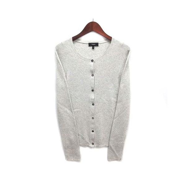 セオリー Theory スーパーピューマ リブ クルーネックカーディガン 長袖 SUPER PIUMA RIB CREW NECK CARD グレー S 910373 レディース【ブランド】セオリー Theory【表記サイズ】S【実寸サイズ...