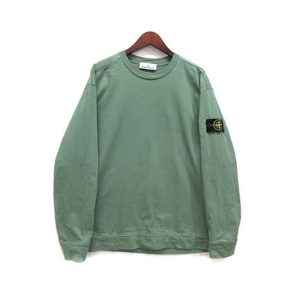 ストーンアイランド STONE ISLAND ガーメントダイ クルーネック ロンT 長袖 Tシャツ HEAVY COTTON JERSEY GARMENT DYED 2024AW グリーン L【ブランド】ストーンアイランド STONE IS...