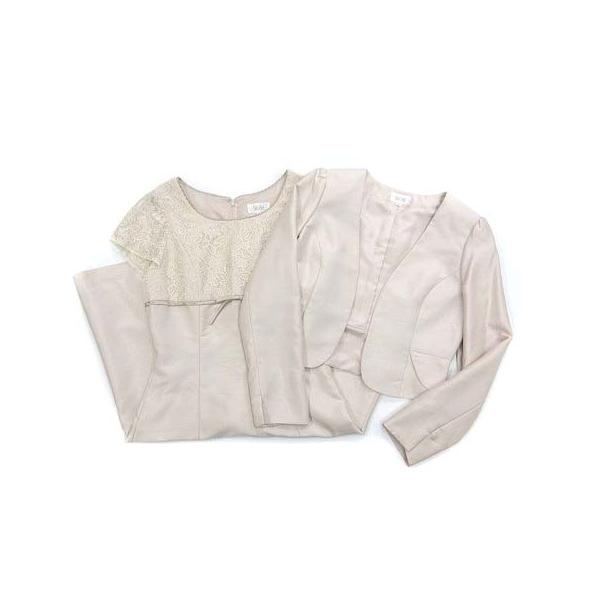 アンフィニ INFINE パーティードレス スーツ セットアップ レース サテン ジャケット ワンピース 9 ベビーピンク 結婚式 二次会 【表記サイズ】ジャケット 9ワンピース 9※実寸サイズをご確認ください。【実寸サイズ】肩幅：35cm...