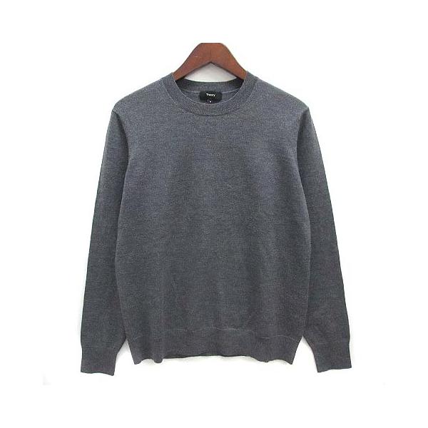 セオリー Theory ウール ニット クルーネック セーター EZ WOOL CREW NECK PO 2022AW グレー M 2301700 メンズ【ブランド】セオリー Theory【表記サイズ】M【実寸サイズ】肩幅：41cm　身幅：...