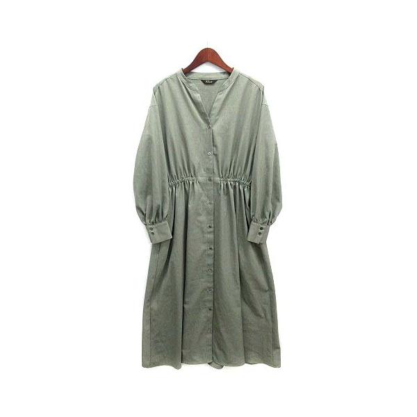 ロッソ ROSSO アーバンリサーチ イージーケア シャツ ワンピース ロング 長袖 カーキグリーン F RA27-26K702 レディース【ブランド】ロッソ ROSSO アーバンリサーチ【表記サイズ】F【実寸サイズ】肩幅：51cm　身幅：...