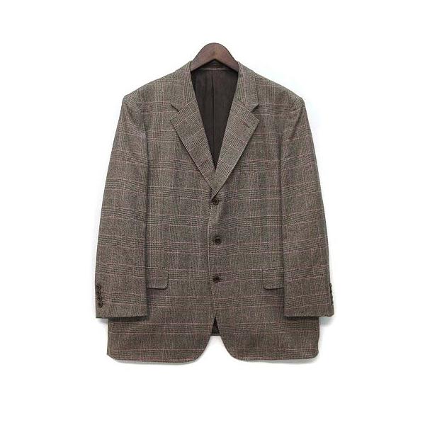 セルフレックス SELFLEX ロロピアーナ Loro Piana ウール カシミヤ グレンチェック 3B テーラード ジャケット ブラウンベージュ メンズ【表記サイズ】※実寸サイズをご確認ください。【実寸サイズ】肩幅：48cm　身幅：60...