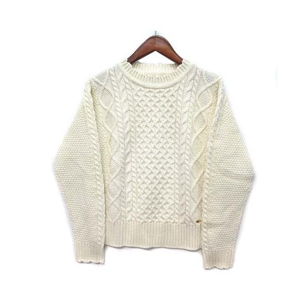 ポンポネット pomponette スカラップネック アラン ニット セーター バックリボン 長袖 アイボリー M 150 4993226 ジュニア キッズ【ブランド】ポンポネット pomponette【表記サイズ】M(150)【実寸サイズ...
