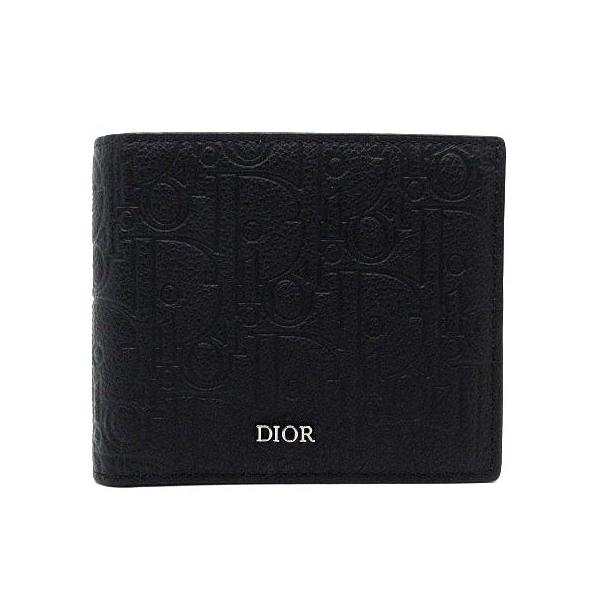 ディオール DIOR グラビティ レザー 二つ折り 財布 Bifold Wallet 2ESBC027FLG ブラック 黒 美品 メンズ【ブランド】ディオール DIOR【実寸サイズ】W11.5cm×H9.5cm×D2.5cm(約)　【素材】...
