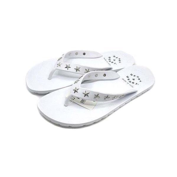 未使用品 ヘンリー＆ヘンリー HENRY＆HENRY フリッパースター FLIPPER STAR ビーチサンダル ホワイト 白 41 約26cm イタリア製 42053【表記サイズ】41【実寸サイズ】最大幅：10..5cm　アウトソール：2...