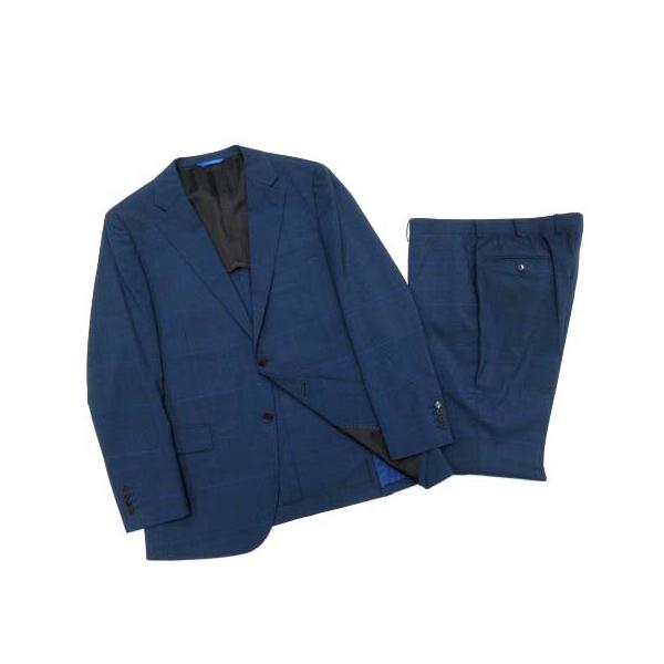 トランスコンチネンツ TRANS CONTINENTS SOLOTEX スーツ セットアップ グレンチェック 2B ジャケット パンツ 紺 ネイビー 100 AB7 【ブランド】トランスコンチネンツ TRANS CONTINENTS【表記サ...