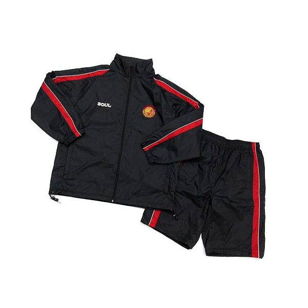 新日本プロレス NJPW ソウル SOUL SPORTS ナイロン ウインドブレーカー セットアップ ジャケット パンツ ブラック レッド XL 美品 メンズ【表記サイズ】ジャケット XLボトムス XL【実寸サイズ】ゆき丈：(半袖時)45、...