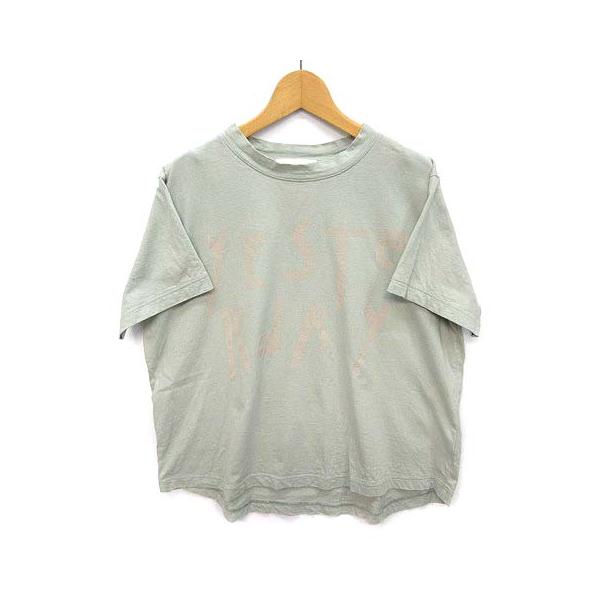 ツムグ TUMUGU ラフィ 天竺 プリント Tシャツ Yesterday 半袖 ミントグリーン TC24105 レディース【ブランド】ツムグ TUMUGU【表記サイズ】表記なし※実寸サイズをご確認ください。【実寸サイズ】肩幅：42cm　身...