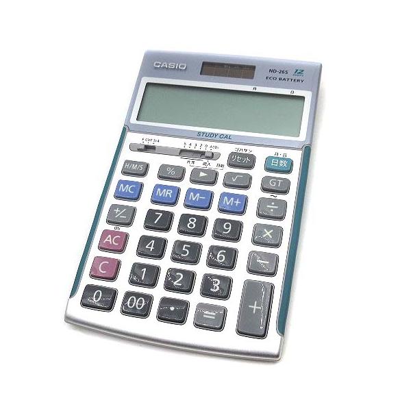 カシオ CASIO ND-26S プロ用 実務 電卓 簿記 ソフトケース付き 【ブランド】カシオ CASIO【実寸サイズ】幅10.7cm×奥行17.5cm×高さ2.5cm　【状態】多少のスレ傷はありますが、目立ったダメージはなく、問題なくご...