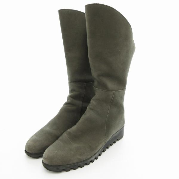 アルシュ arche  LOMAKH NUBUCK CASTOR ショートブーツ 牛革 35 グレー /AE レディース【表記サイズ】35【実寸サイズ】筒周り：約22cm　筒高：約30cm　ヒールの高さ：約3cm　足首：約21cm　インソー...