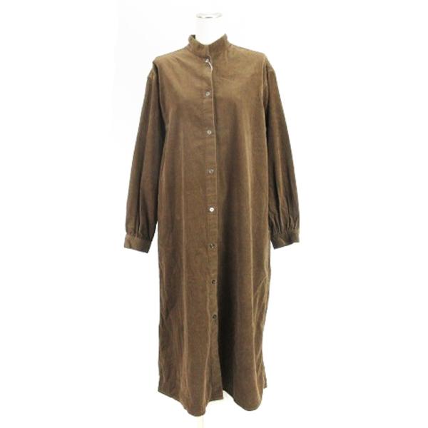 未使用品 ルヴァンスフル le vent souffle コットンコーデュロイ ワンピース 長袖 ブラウン 250411E レディース【表記サイズ】F【実寸サイズ】肩幅：48cm　身幅：56cm　着丈：116cm　袖丈：55cm　　【素材】...