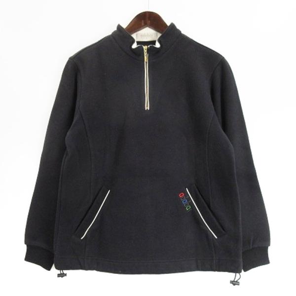 アダバット adabat ハーフジップ トレーナー ブラック 250509E メンズ【ブランド】アダバット adabat【表記サイズ】表記なし【実寸サイズ】肩幅：43cm　身幅：49cm　着丈：59cm　袖丈：55cm　　【素材】本体/アク...