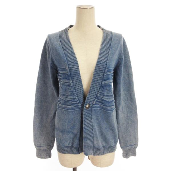 サーティスリーディグリーズ 33Degrees ニット カーディガン 長袖 コットン 青 ブルー M メンズ【表記サイズ】M【実寸サイズ】肩幅：36cm　身幅：45cm　袖丈：61.5cm　着丈：55cm　　【素材】コットン100％【色】ブ...