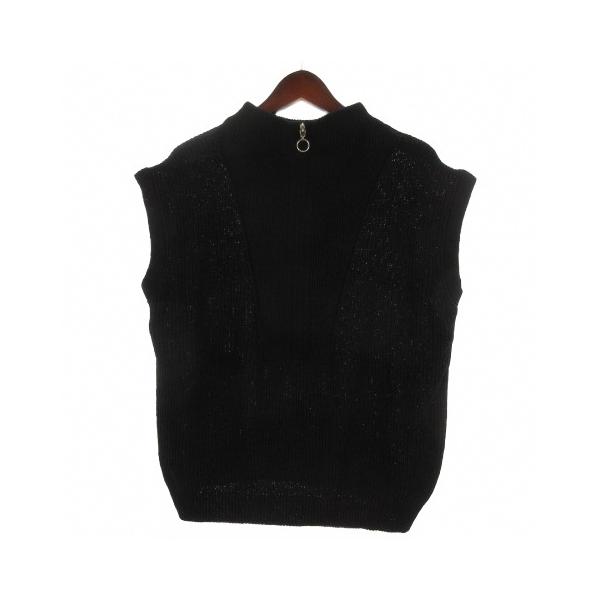 トラッゾドンナ Torrazzo Donna ニット セーター ノースリーブ ブラック 251111E 【ブランド】トラッゾドンナ Torrazzo Donna【表記サイズ】F【実寸サイズ】身幅：60cm　着丈：51cm　　【素材】アクリル...