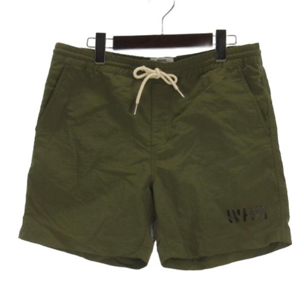 WHR Western Hydrodynamic Research ナイロン ショーツ ショートパンツ MWHR22S5002 カーキ 2 メンズ【表記サイズ】2【実寸サイズ】ウエスト：86cm　もも幅：28.5cm　裾幅：27cm　股上：...