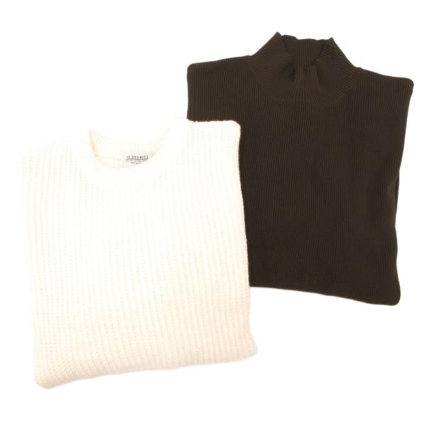 サーティースリーディグリーズ 33DEGREES 美品 2点セット ニット セーター M L ローゲージ クルーネック タートルネック 長袖 白【表記サイズ】M L【実寸サイズ】※セット販売のため実寸サイズは計測しておりません。サイズ欄に記...