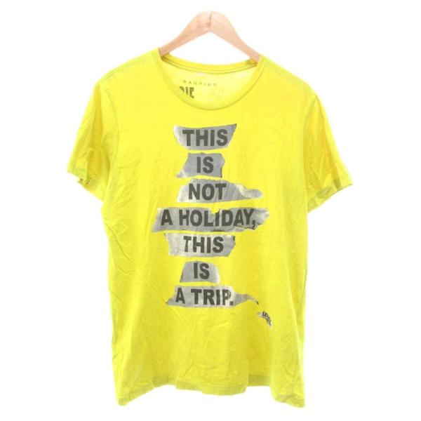 ディーゼル DIESEL Tシャツ 半袖 S イエロー 黄色 THIS IS NOT A HOLIDAY メッセージプリント /IU メンズ【ブランド】ディーゼル DIESEL【表記サイズ】S【実寸サイズ】肩幅：43cm　身幅：50cm　着...