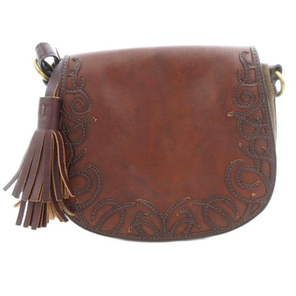 ピカード PICARD ラウンド ショルダーバッグ レザー ブラウン タッセル 装飾ステッチ /NL レディース【ブランド】ピカード PICARD【実寸サイズ】持ち手の長さ：-cm　ヨコ：20cm　タテ：17cm　マチ：6cm　ショルダーの...