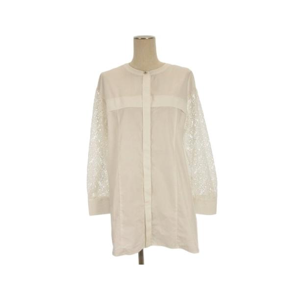 ロウファッジ RAW FUDGE レースMIX シャツ チュニック 長袖 ホワイト M 251117E レディース【ブランド】ロウファッジ RAW FUDGE【表記サイズ】M【実寸サイズ】肩幅：49cm　身幅：50cm　着丈：70cm　袖丈...