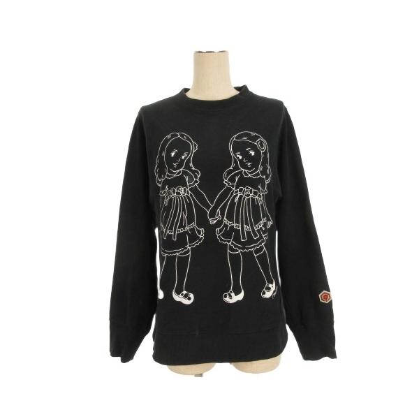 ジェットリンク JETLINK THE OVERLOOK TWINS スウェット トレーナー 1 ブラック 251201E レディース【表記サイズ】1【実寸サイズ】肩幅：39cm　身幅：49cm　着丈：59cm　袖丈：58cm　　【素材】コ...