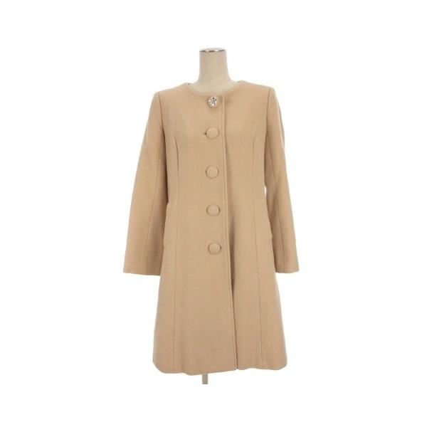 レッセパッセ LAISSE PASSE ノーカラー コート ビジュー 38 ベージュ 251216E レディース【ブランド】レッセパッセ LAISSE PASSE【表記サイズ】38【実寸サイズ】肩幅：37cm　身幅：44cm　着丈：83cm...