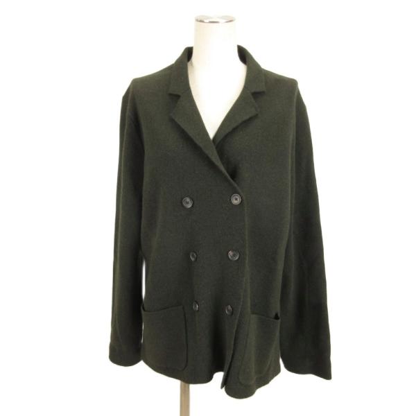 ユニクロ UNIQLO INES DE LA FRESSANGE ニット ジャケット ダブル ウール カシミヤミックス 3XL カーキ 大きいサイズ レディース【ブランド】ユニクロ UNIQLO【表記サイズ】3XL【実寸サイズ】肩幅：46c...